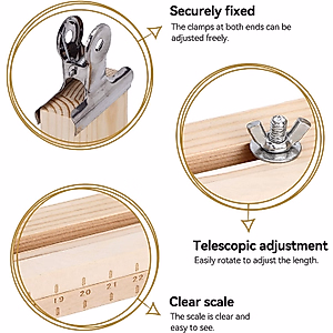 DENZIQ Wooden Bracelet Maker, Wooden Bracelet Jig Maker with 2 Clips, Adjustable Paracord Jig Bracelet Maker U Shape Wooden Frame Bracelet Jig Kit DIY Wristband Rope Knot Braided Fixing Tools