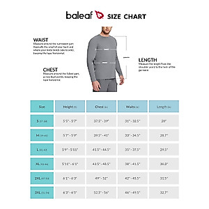 BALEAF Men's Long Sleeve Running Shirts Workout Tops Quick Dry SPF Rash Guard Lightweight Hiking Sun Protection t Shirt Grey M