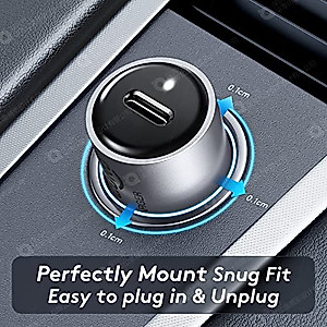 USB C Car Charger, Raycono 45W only 1 Port Car Charger with Power Delivery 3.0 Matte Grey for MacBook Air/Pro iPad iPhone 13/13Mini/13Pro/13Pro Max/12/11/SE 2020/8 Series, Pixel, Switch,etc