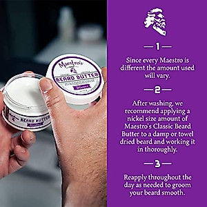 Maestro's Classic BEARD BUTTER | Anti-Itch, Extra Soothing, Hydrating Beard Creme For All Beard Types & Lengths- Wisemen's Blend, 4 Ounce