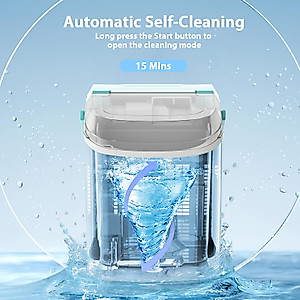 Nugget Countertop Ice Maker with Soft Chewable Pellet Ice, Automatic 34lbs in 24 Hours,Pebble Portable Ice Machine with Ice Scoop, Self-Cleaning, One-Click Operation, for Kitchen,Office Green