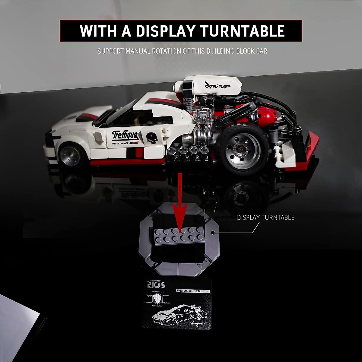 YOUHODA Sports Car Building Blocks Kits Engineering Race Car Toy Set for Kids & Teens, Collectible Model Cars Set to Build, 1:24 Scale Sports Car Model (436Pcs)