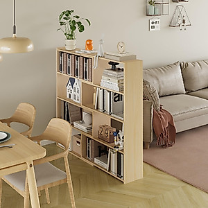 ARTETHYS Corner Bookcase Shelf Cube Bookshelf with 4-Tier Adjustable Shelves Open Narrow Bookcase Rack for CDs/Movies/Books, Utility Small Book Organizer Shelves for Bedroom, Living Room, Home Office