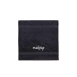 Towel Bazaar Premium Turkish Cotton Super Soft and Absorbent Towels (Black, 6-Piece Makeup Washcloths)