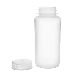EISCO Reagent Bottle, 500ml - Wide Mouth with Screw Cap - Polypropylene - Translucent