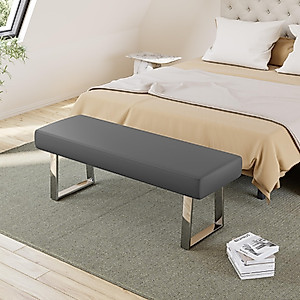 jiexi Bedroom Bench Bed end upholstered Bench Indoor Corner Small Bench Kitchen Bench with Metal Legs,for entryway Dining Room and Living Room Window,Plant Bench,Footstool