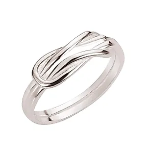 CloseoutWarehouse 925 Sterling Silver Infinity Promise Knot Ring Size 4