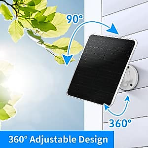 6W Solar Panel for Outdoor Security Camera,Compatible with Rechargeable Battery Powered Surveillance Camera, Micro USB Solar Panel for Wyze cam Outdoor,Adjustable Mounting Bracket (2 pack)