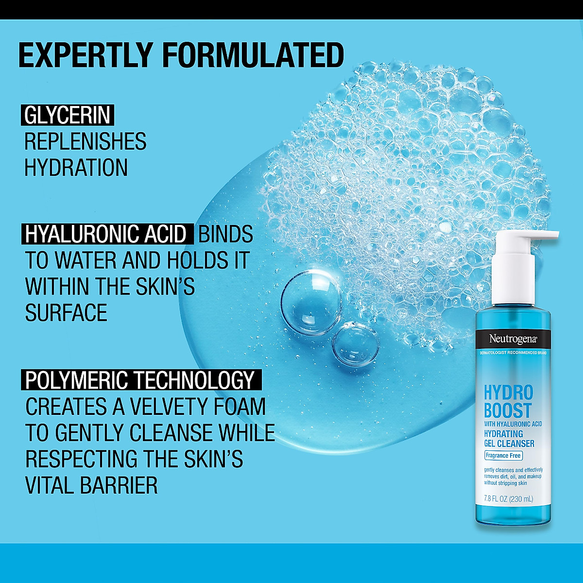 Neutrogena Skin Vitals Hydrating Duo, Hydro Boost Facial Cleanser, 7.8 fl. oz, & Hydro Boost Water Cream Face Moisturizer, 1.7 fl. oz, Fragrance Free Skincare with Hyaluronic Acid, 2 Items