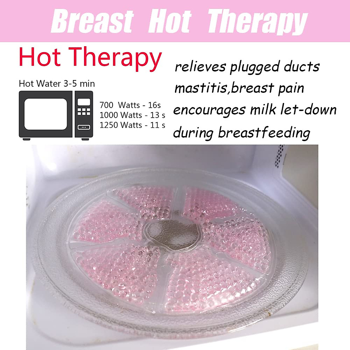 Breast Therapy Ice Packs, Hot and Cold Breast Pads, Breastfeeding Essentials Large Gel Bead Packs for Moms