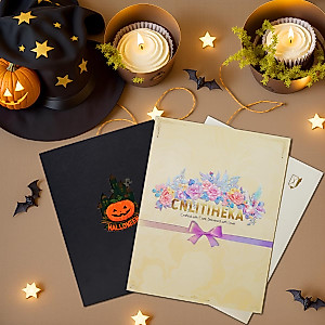 CNLITIHEKA Spooky Castle Halloween Cards, Halloween Pop Up Cards, 3D Halloween Greeting Cards for Kids, Family, Friends.