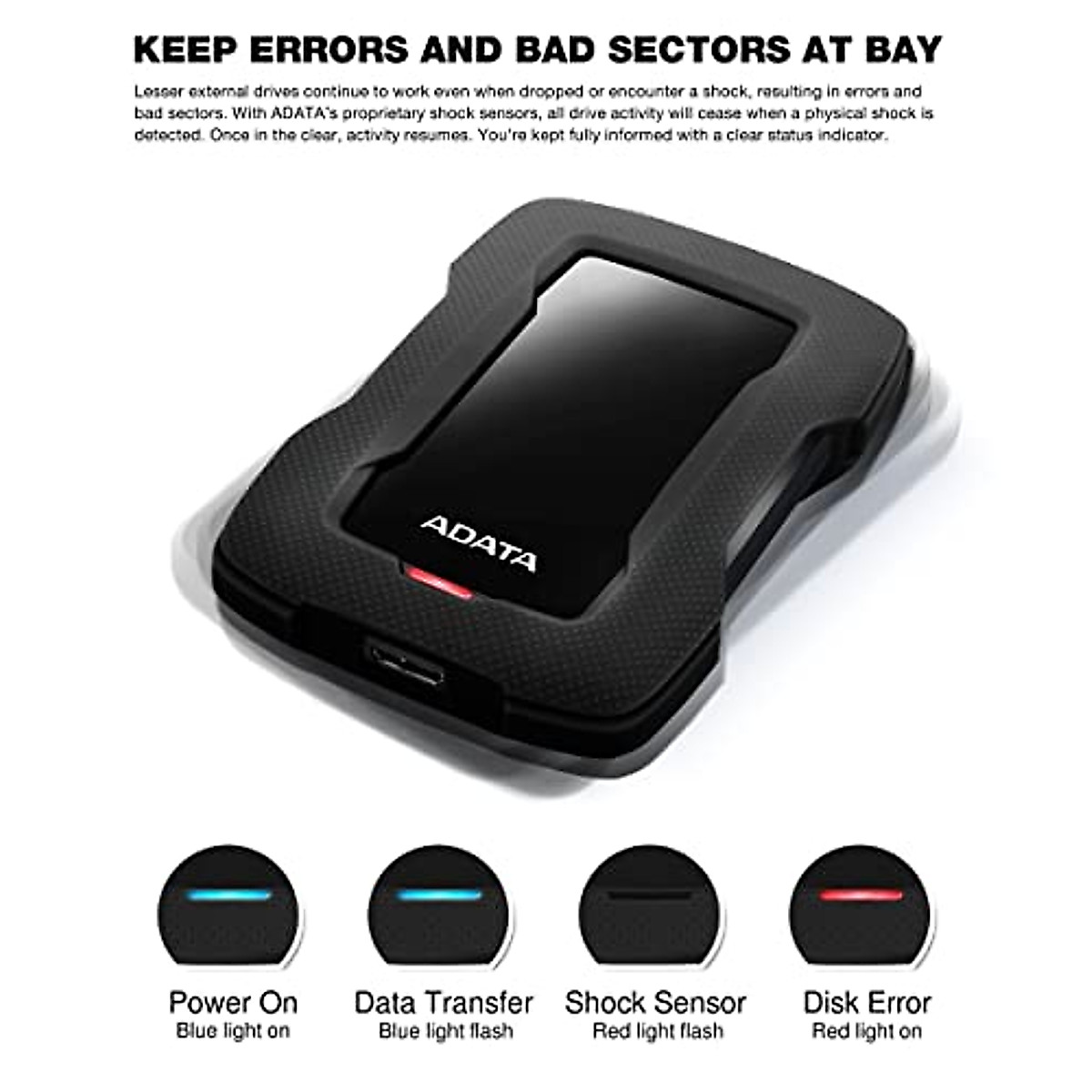ADATA RIGTED Magnetic Disk Memory Drive (OUTERN) - AHD330-1TU31-CBK - 1TB