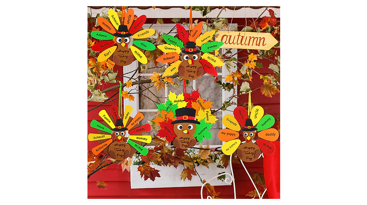 Winlyn Thanksgiving Wreath Craft Kit for Kids