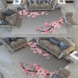 Japanese Cherry Blossoms Area Rugs 9x12ft/108x144in/275cmx365cm Rug Washable Outdoor Patio Rugs for Living Room Outdoor Dining Room Bedroom Farmhouse Rug, Soft Indoor Rugs