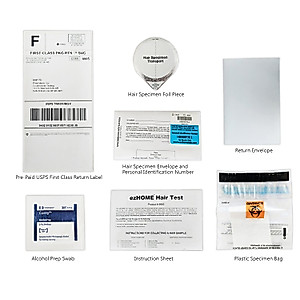 Phamatech ezHOME Hair Follicle 18 Panel Drug Test - AMP, COC, MDMA, THC, mAMP, OPI, PCP, MDEA, MDA, CE, NCOC, 6-MAM - Shipping & Lab Fees Included