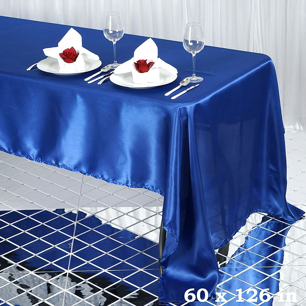 TABLECLOTHSFACTORY Royal 60x126 Rectangle Satin Tablecloth