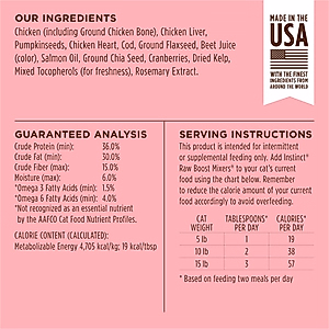 Instinct Raw Boost Mixers, Freeze Dried Cat Food Toppers with Functional Ingredients, Grain Free, Real Chicken - Skin & Coat Health, 5.5 oz Bag