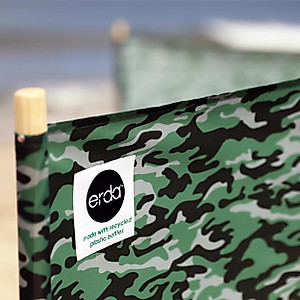 erda Forest Camo Pro Beach Recycled Polyester Rip-Stop 20 ft Lightweight Windscreen, Privacy Screen, Wind Blocker, Free Matching Shoulder Bag