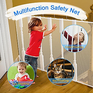 CM 3m Length Safety Rail Net Stair Banister Stair Net with Ropes for Stairs Fence Balcony Baby Bed, Protect Childs Pets Safe