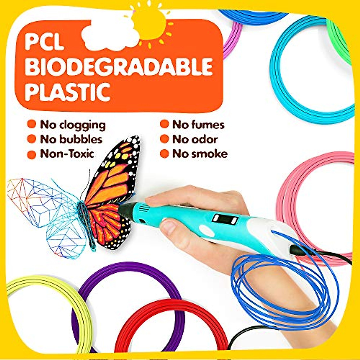 i3dpen PCL 3D Pen Refills - 3D Printer Refill Filament - 3D Pen Filament Refill - 3D Pen 1.75 mm PCL Filament Refill - Set of 20 Colors Filament for 3D Pen 328 Ft Total