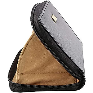 SUN-STAR FLat Pencil Case Compact, Cosmetic Makeup Pouch, Lay Flat Pen, Black