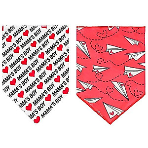 2 Pack Valentine's Dog Bandana, Puppy Valentine Scarfs for Small Dogs Cats