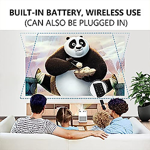 NIZYH Projector 1080P Full Hd Mini Projector for Home ET30 Theater 4K Viedo Beamer Portable Led for Smartphone (Size : Android Battery)