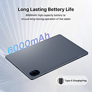 ApoloSign 10 Inch Android Tablet 2023 New Android 12 Tablets Quad-core 4GB RAM 64GB ROM 1280x800 HD IPS Screen 6000mAh Battery 5+8MP Camera Bluetooth(Grey)