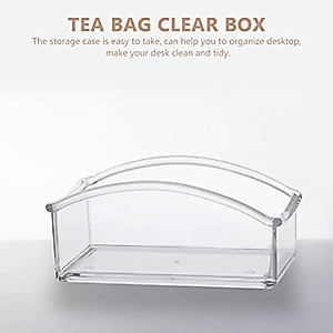 Luxshiny Acrylic Clear Coffee Organizer Tea Bag Organizer Holder Clear Tea Bag Box Sugar Packets Holder for Coffee Creamer Acrylic Tea Bag Organizer