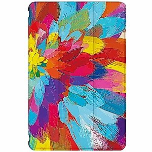 Berkin Arts Samsung Galaxy Compatible with Tab S8/S7 Case 11 Inch Model SM-X700/X706/T870/T875/T878Tri-Fold Stand Cover Cloisonnism Vibrant Expressive Colorful Energetic Brush