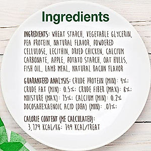 Nylabone Healthy Edibles Puppy Natural Long Lasting Dog Chew Treats Lamb & Apple Small/Regular (3 Count)