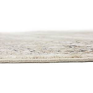 Unique Loom Chateau Collection Area Rug, 4' x 4' Round, Beige