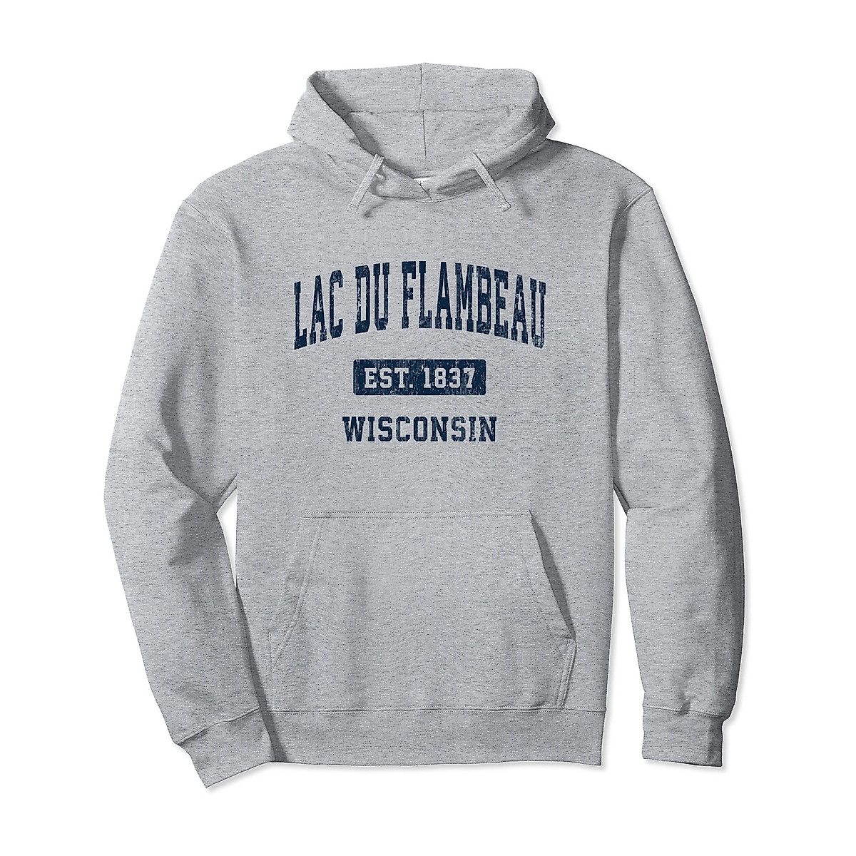 Lac du Flambeau Wisconsin WI Vintage Athletic Sports Design Pullover Hoodie