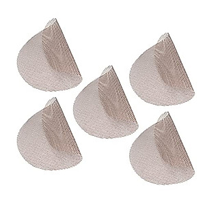 Garden kit 5Pcs High Temperature Resistant Barbecue Round Mat Reusable Non Stick BBQ Grill Grid Slice Pizza Mat 36cm Diameter(棕色)