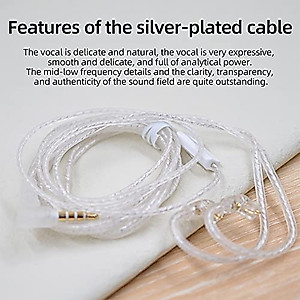 FAAEAL KZ ZSN Pro Earphone Upgraded Cable 0.75mm 2Pin High Purity Silver-Plated Replacement Headsets Wire for KZ ZSN EDX ZEX ZS10 PRO EDS DQ6S ZES DQ6 ZAS ASF ASX Zax Headphones (with Mic, C Pin)