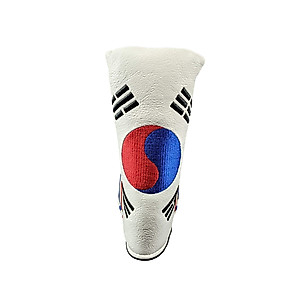 Foretra - Limited Edition Korea Flag Golf Putter Headcover Quality PU Leather Magnetic Closure for Blade Style Putters