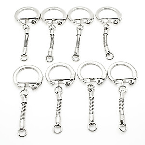 Key Chains Snake Chain with Snap End and Jump Ring for Craft Findings - Pack of 50