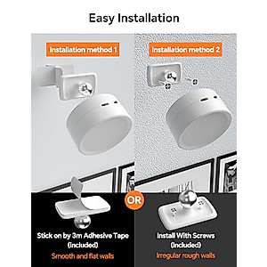 PURSNIC LED Wall Sconces, 16 RGB Colors Dimmable, Wireless Rechargeable Battery Operated, Wall Light with Remote, Magnetic 360°Ball, Auto Timer for Bedroom, Living Room, Hallway, White