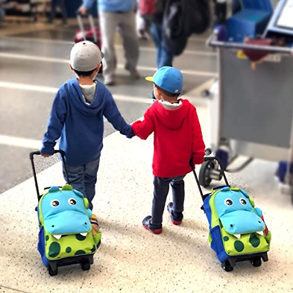 yodo Zoo 3-Way Kids Suitcase Luggage or Toddler Rolling Backpack with wheels,Small Dinosaur