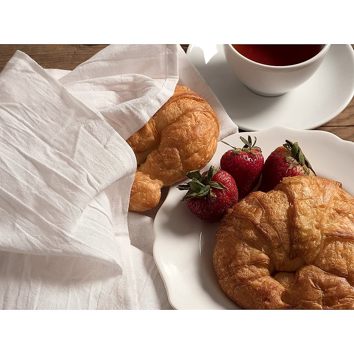 [18 Pack] Flour Sack Kitchen Dish Towels - Lint Free Soft 100% Ring Spun Cotton - Large 28x28 - White