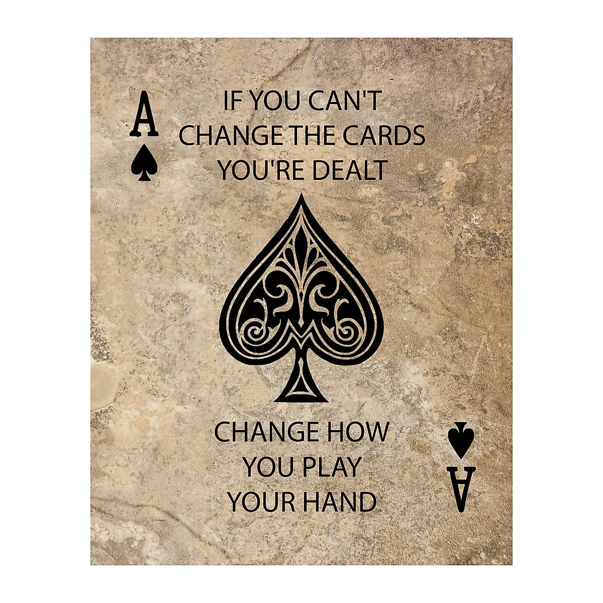 Can't Change Hand - Motivational Wall Art Print, Inspiring Playing Card Picture Print, Motivational Wall Decor for Living Room Decor, Home Decor, Office, Great Gift For Loved Ones, Unframed 8 x10