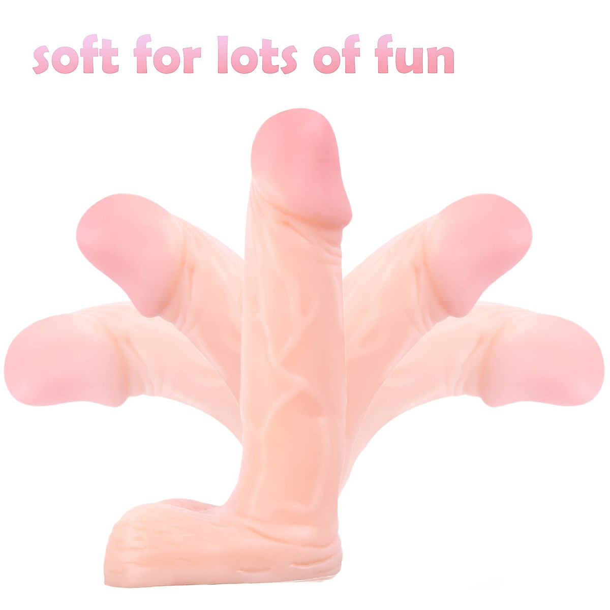 4 Inch Realistic Small Dildo,Beginner Anal Plug,Soft Anal Dildo with Curved Shaft and Balls,Adult Sex Toy Women Men Couples.Experience Multi-Purpose Mini Style(Flesh)