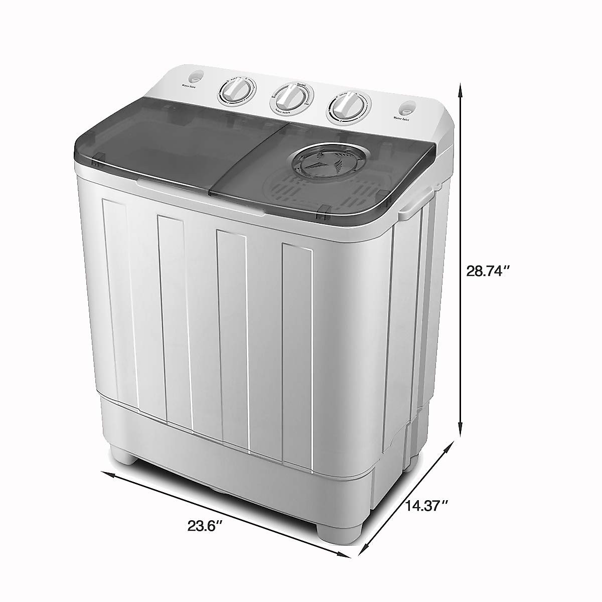 COSVALVE Portable Washing Machine 17lbs Compact Twin Tub Washer and Dryer Combo for Apartments,Dorms,RV's,College Rooms,Camping