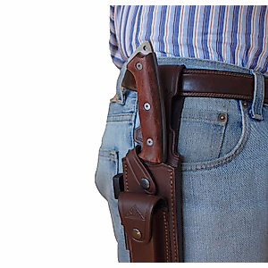 CELTIBEROCOCO - Outdoor / Survival / Hunting / Tactical Knife - Cocobolo Wood Handle, Stainless Steel MOVA-58 with Genuine Leather Multi-positioned Sheath + Sharpener Stone + Firesteel