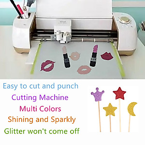 Hysiwen 20 Sheets Silver Glitter Cardstock, 250gsm/92lb A4 Sparkly Paper for Making Cards, Invitations, Paper Crafts, Party Decoration