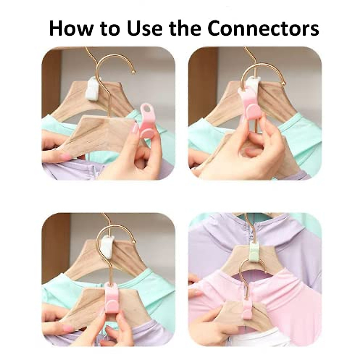 Clothes Hanger Connector Hooks, Hangers Space Saving, Closet Space Savers, Closet Hanger Organizer, 60 pcs, Gift