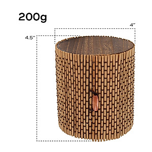 BambooMN Granulated Bamboo Charcoal Odor Absorber Bag in Decorative 4" Brown Cylinder, 4 Sets