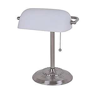 Catalina Lighting Traditional Desk Lamp, White, Smart Home Capable for Home Office, Dorm, Apartment, Corded with Adjustable Lighting
