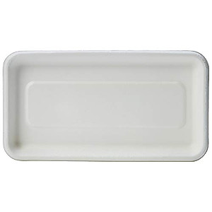 Amazon Basics Compostable Mini Tray, 8.3" x 4.5" x 0.6", White, Pack of 500
