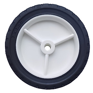 Zweipappel Pair of Wheels Universal Replacement for Lawn Mower and Carts, 7x1.50 Rubber Wheels Width:1.26-Inch/32mm